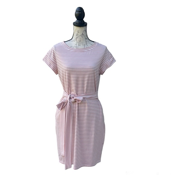 Merokeety | Dresses | Merokeety Striped Dress With Cloth Belt Women ...